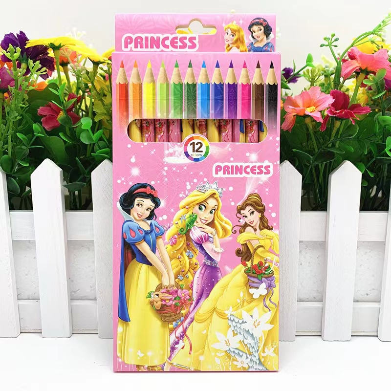 Kids Cartoon Colour Pencil Crayon 12pcs Pensil Warna Krayon Kartun ...
