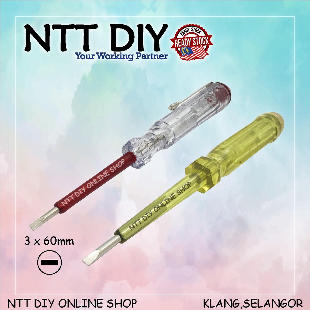 NTT DIY Electrician Test Pen Spark Detecting Screwdriver 100-500V ...