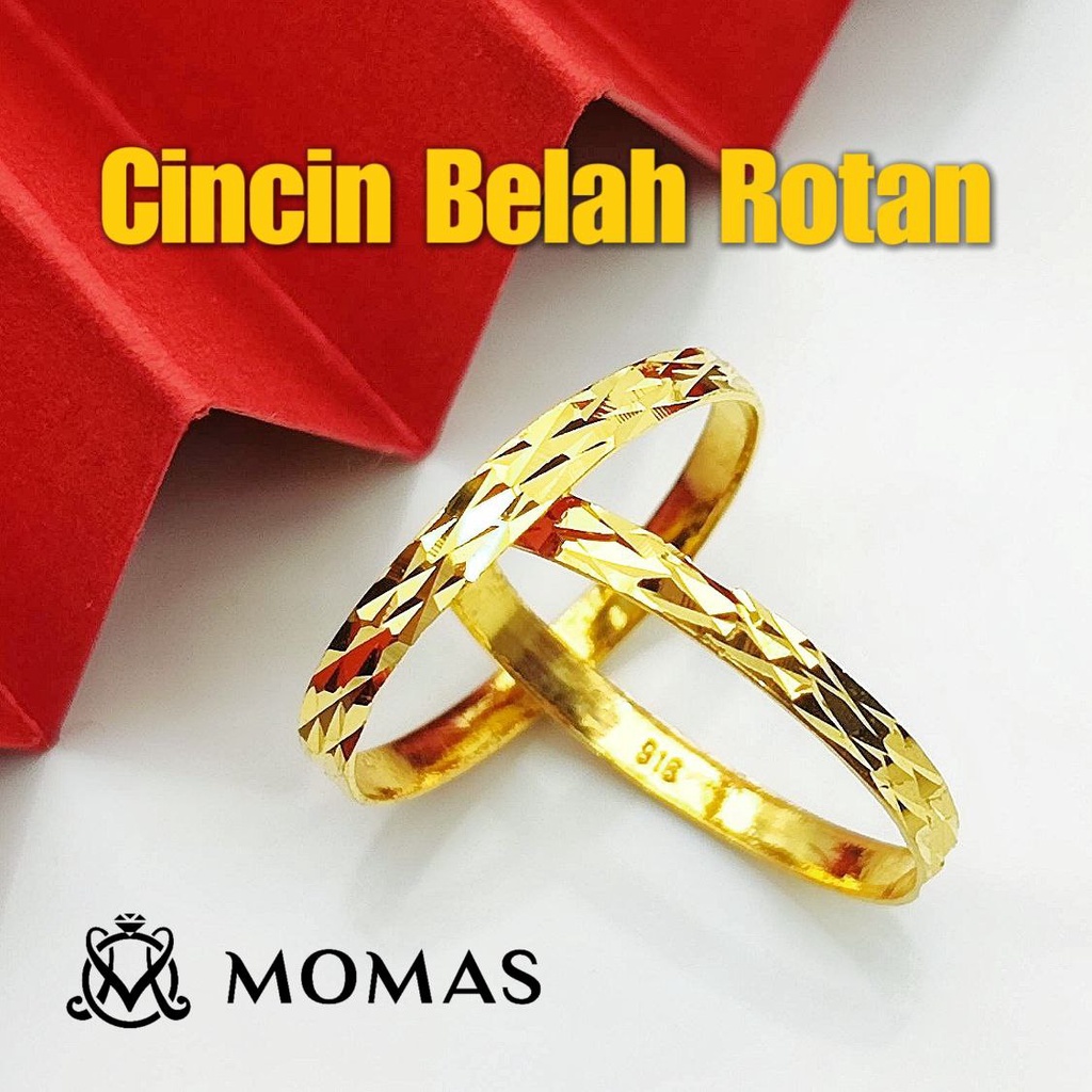Cincin Belah Rotan Emas 916 Tulen Cincin Emas 916 Original Cincin Emas ...