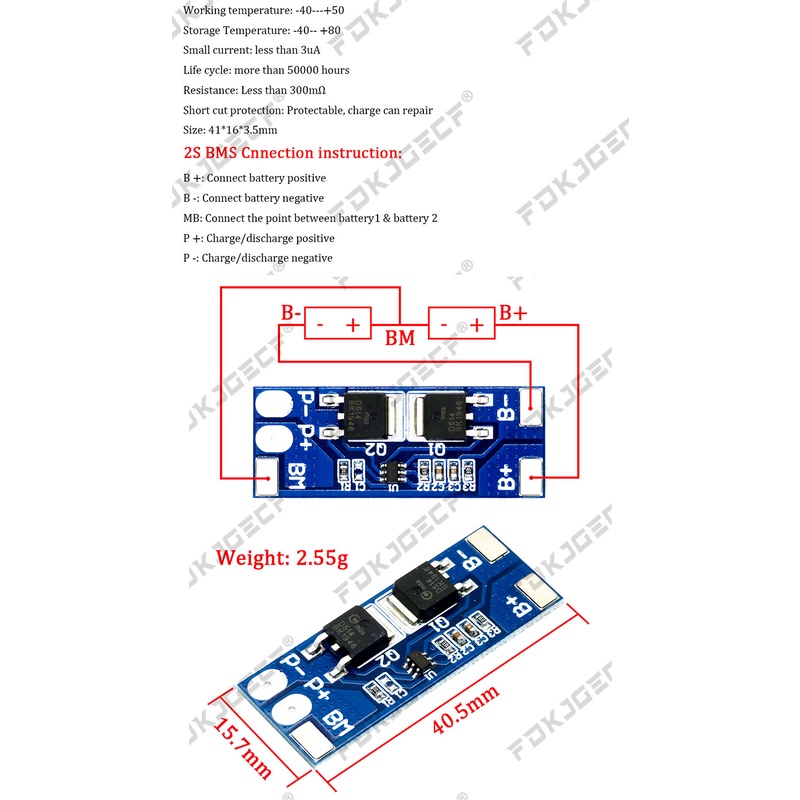 2S 3A 4A 5A 8A 10A 13A 20A 7.4V 8.4V Li-ion 18650 Lithium battery protection board / BMS board ...