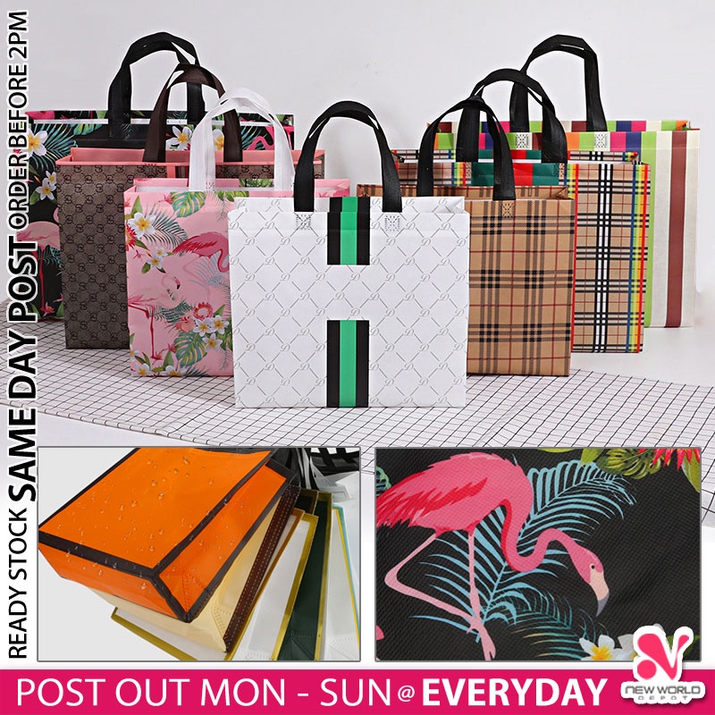 𝗪𝗔𝗧𝗘𝗥𝗣𝗥𝗢𝗢𝗙 》Laminated Non Woven Fabric Bag Groceries Shopping Tote Bags ...