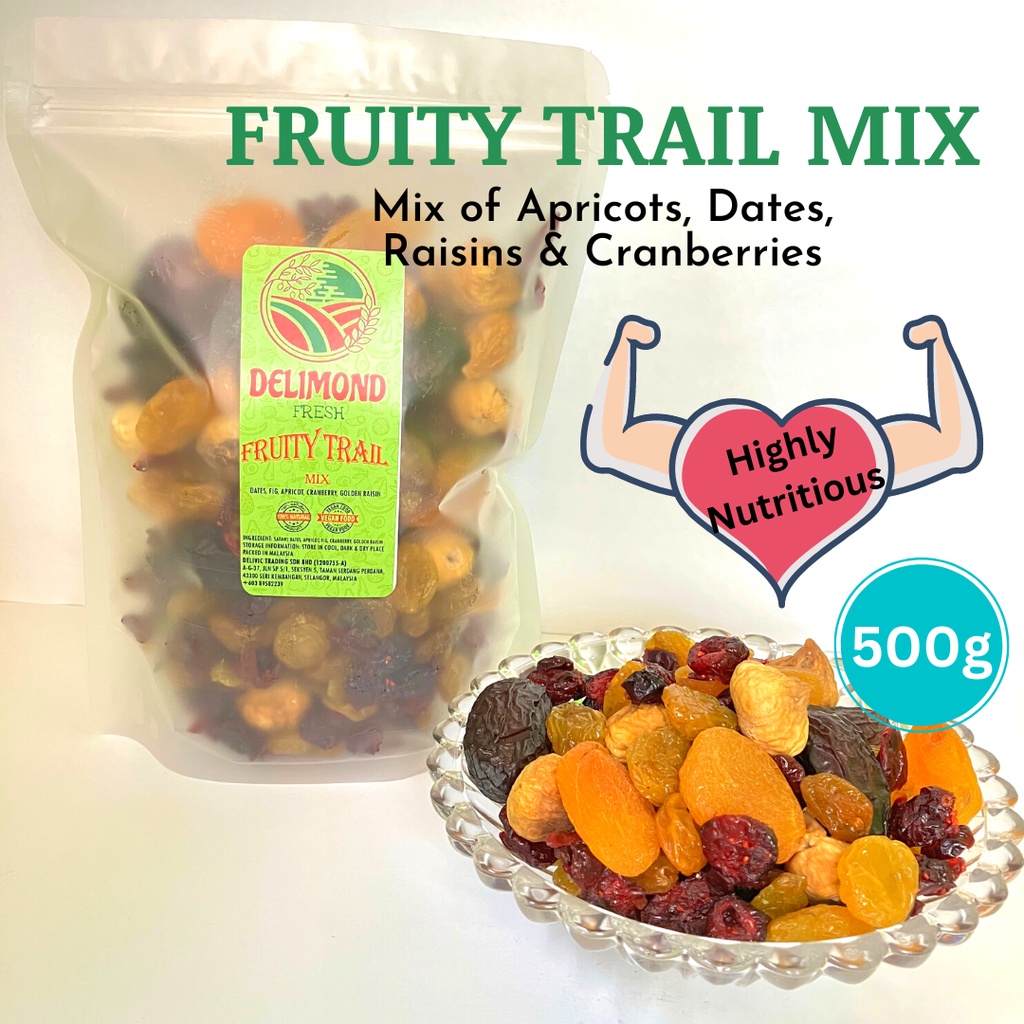 Fruity Trail Mix [𝐇𝐄𝐀𝐋𝐓𝐇𝐘] Halal Fresh Mix Dates, Fig, Apricot ...