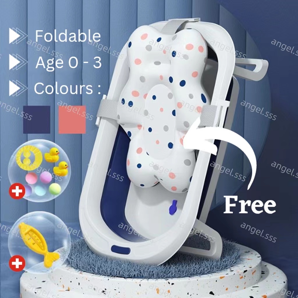Infant Bath Tub Folding Newborn Baby Foldable Non-Slip Baby Bathtub Tab ...