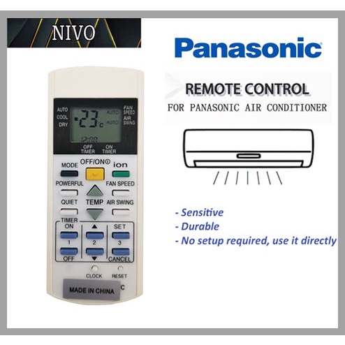 PANASONIC Aircond Remote Control Model:A75C3299,2644,2650,3156,2596 ...
