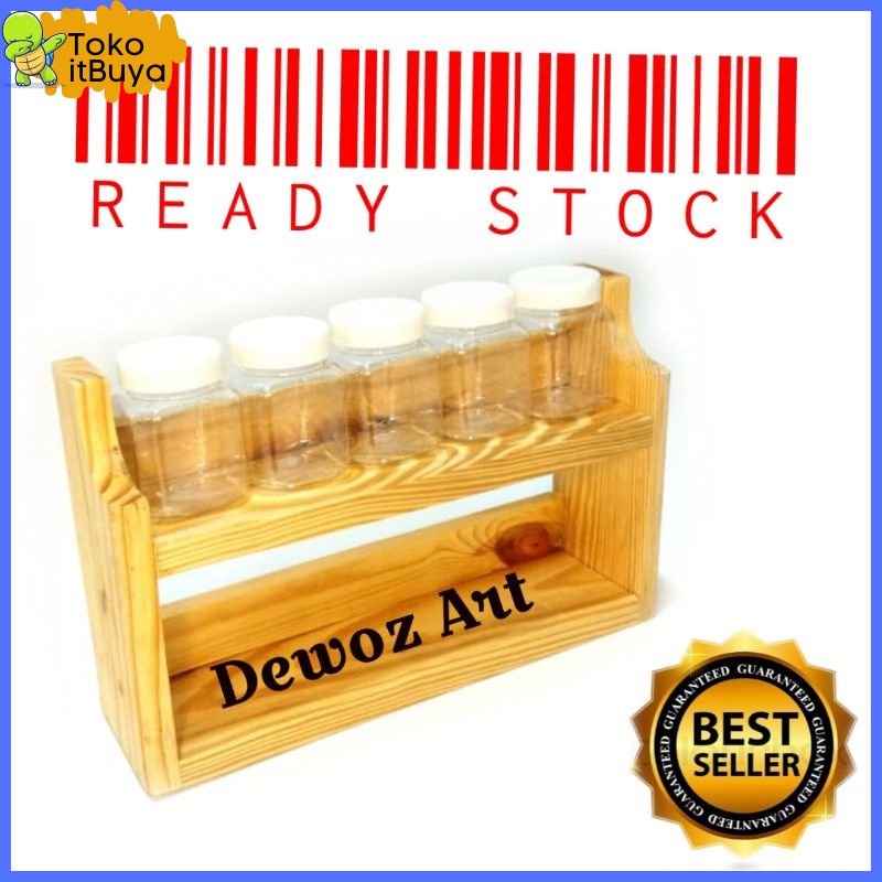 KAYU Aesthetic Multipurpose 2-story Stacking Wooden Spice Rack | Shopee ...