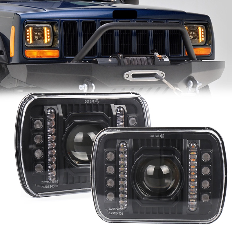 Newest 5x7 led Headlights Assembly with Turn Signal DRL Hi/Low Seal ...