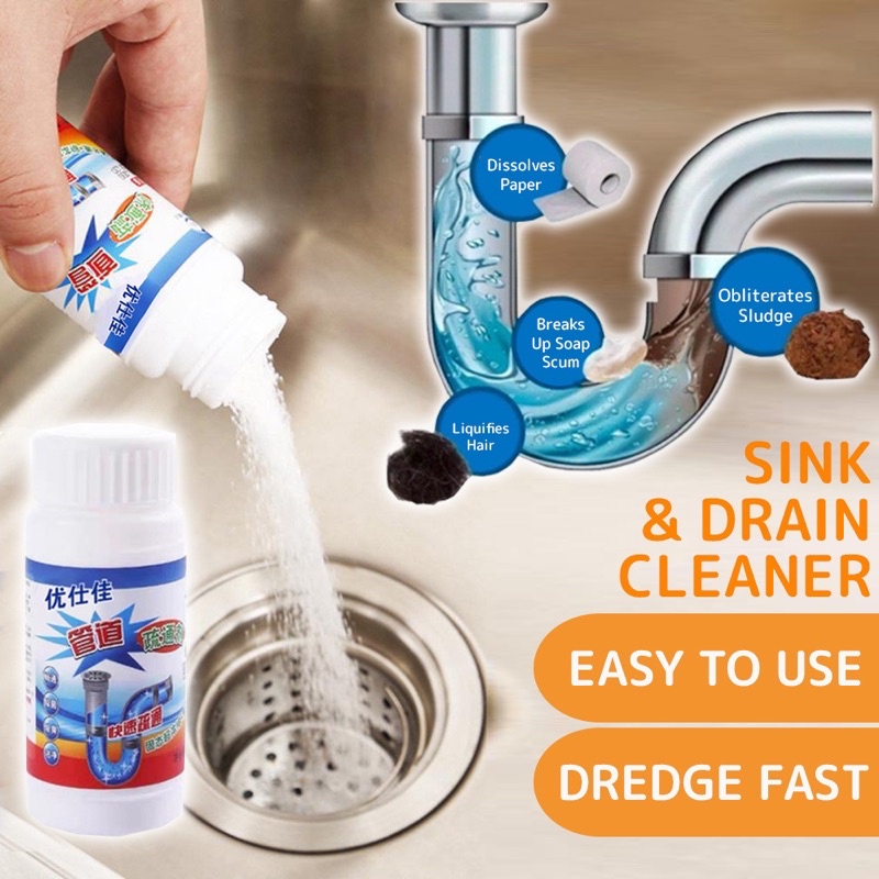 LKB Clog Remover Drain Pipe Basin Cleaner Clogged Drainage Powder ...