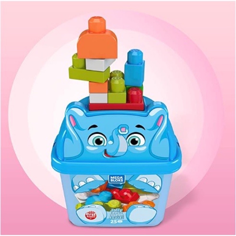 Mega Bloks First Builder Bucket 25pcs Jolly Elephant | Shopee Malaysia