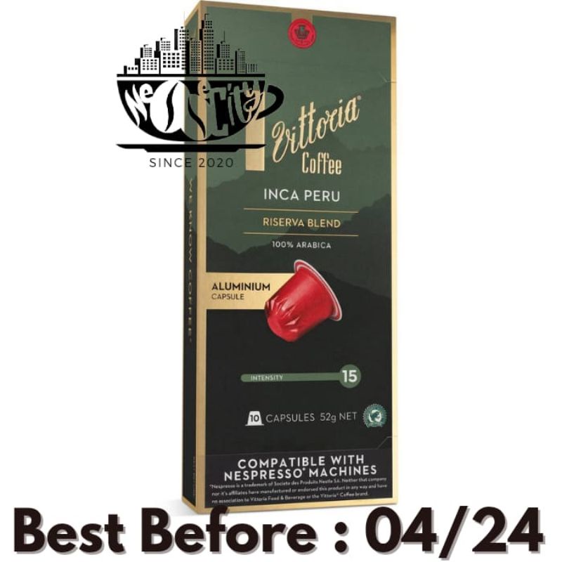 Vittoria Inca Peru Nespresso Compatible Coffee Capsules (Contains 10 ...