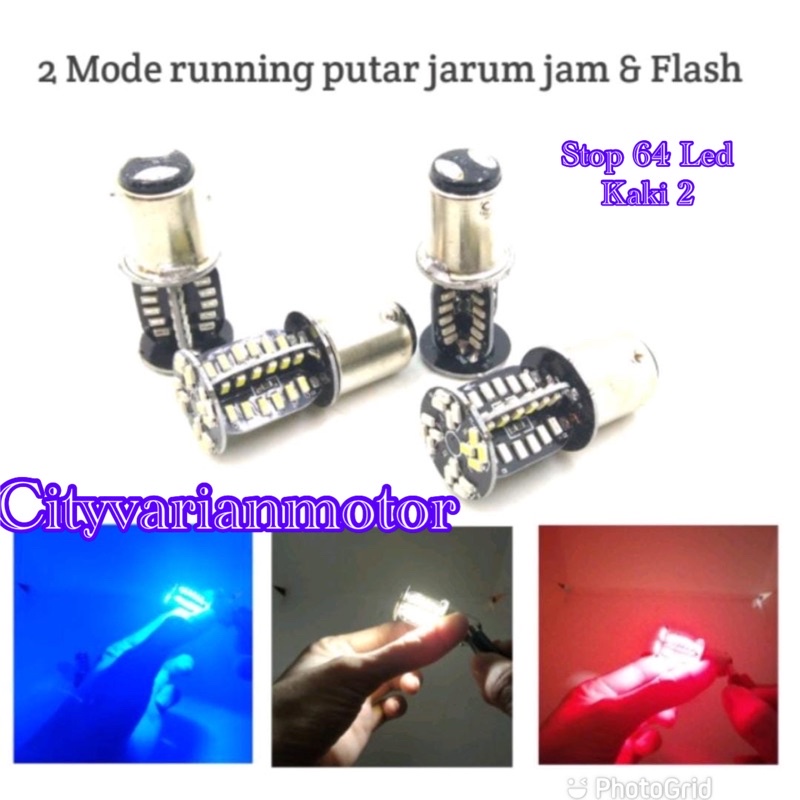 Universal Motorcycle Car 64 LED Rotating Brake Stop Light Bulb 12Volt 2 ...