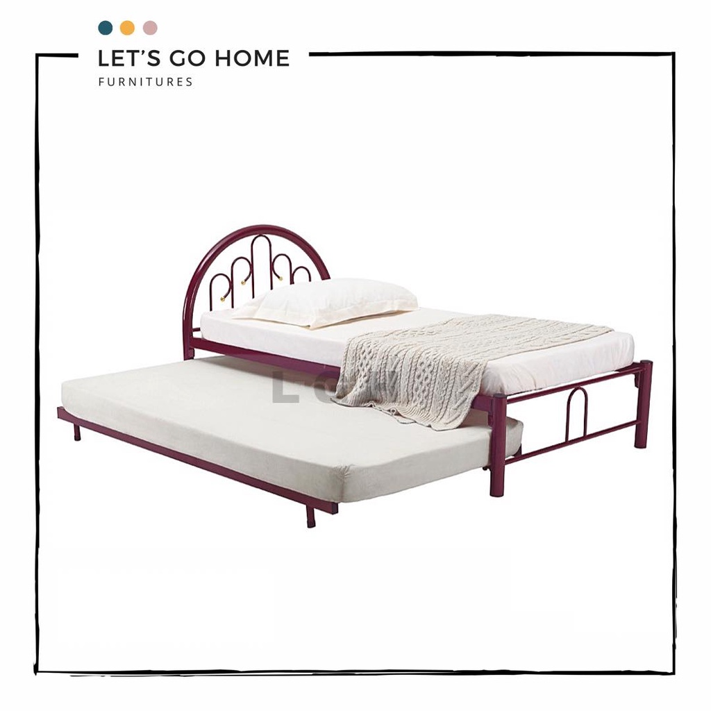 Single Bed Frame & Single Pull Out Bed | Katil Besi Bujang & Katil ...