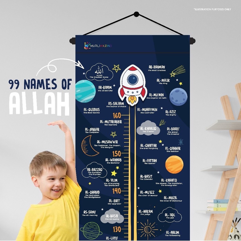Islamic Height Chart - 99 Names of Allah | Shopee Malaysia
