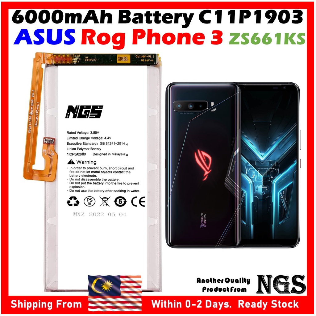 (NO LOGO) ORl NGS Brand 6000mAh Battery C11P1903 Compatible For ASUS ...