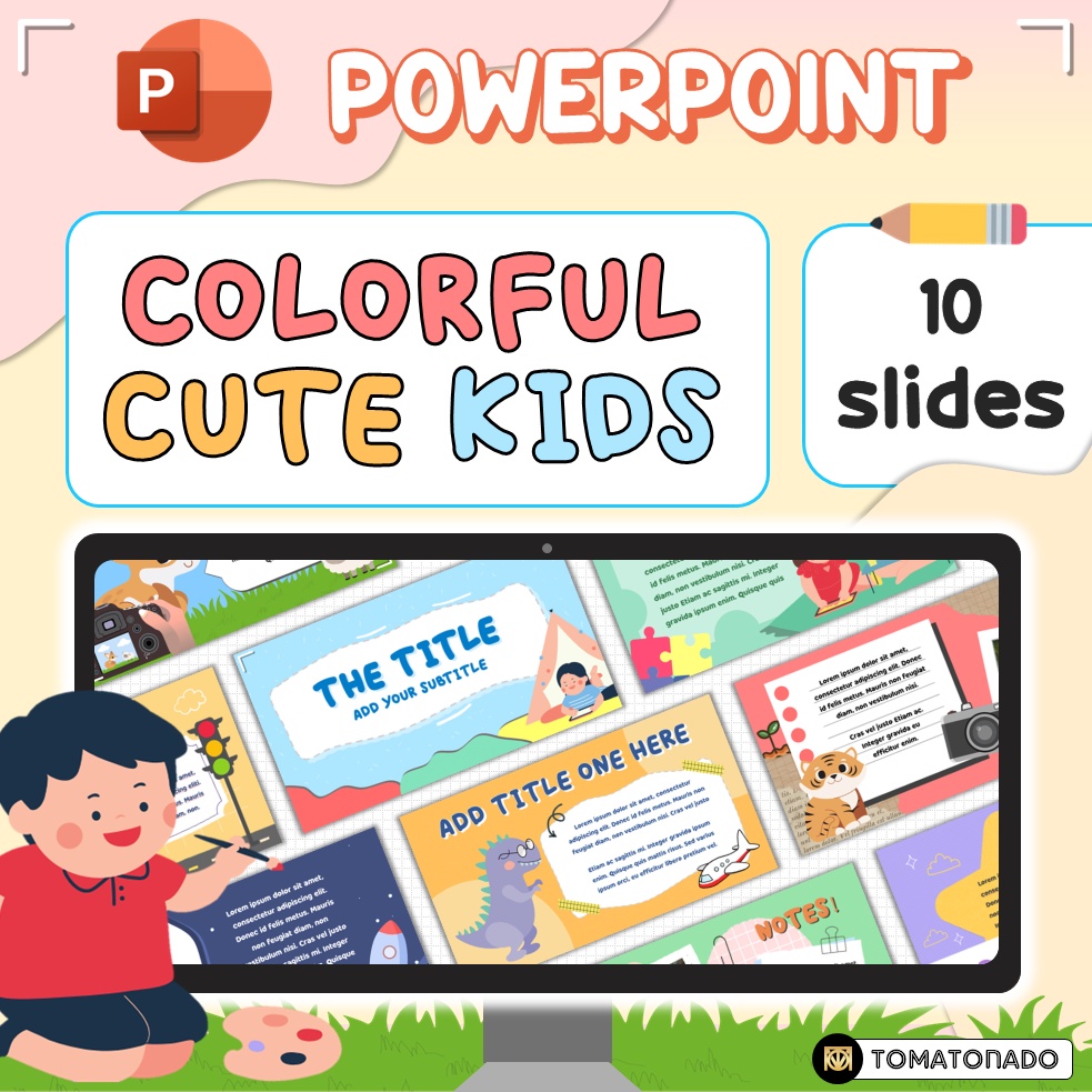 Colorful cute Kids theme PowerPoint Presentation Template Slide ...