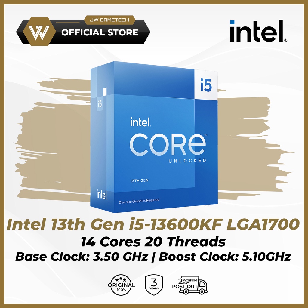 Intel 13th Gen i5-13600KF LGA1700 Processor - 14 Cores 20 Threads ...