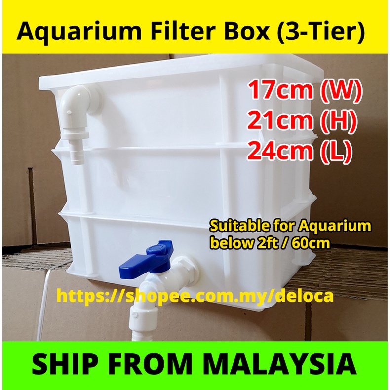 Aquarium Filter Box 3-Tier Small Tank Filteration Box Fish Tortoise ...