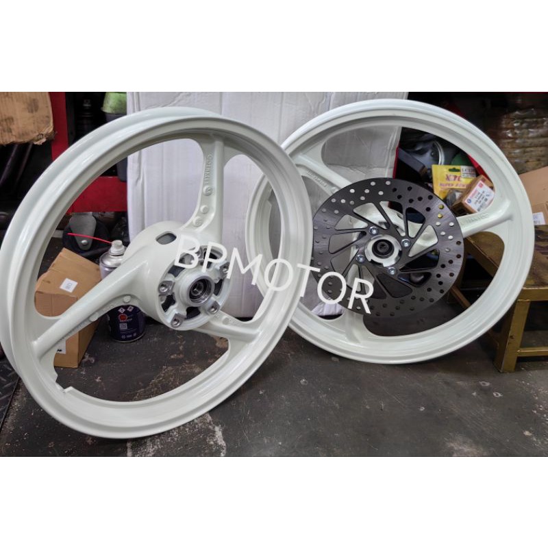 Y15 Y16 Y15ZR SPORT RIM ENKEI 3 BATANG PUTIH 160/17 160/17 SIAP DISC DEPAN BEARING N BUSH Y15 ...