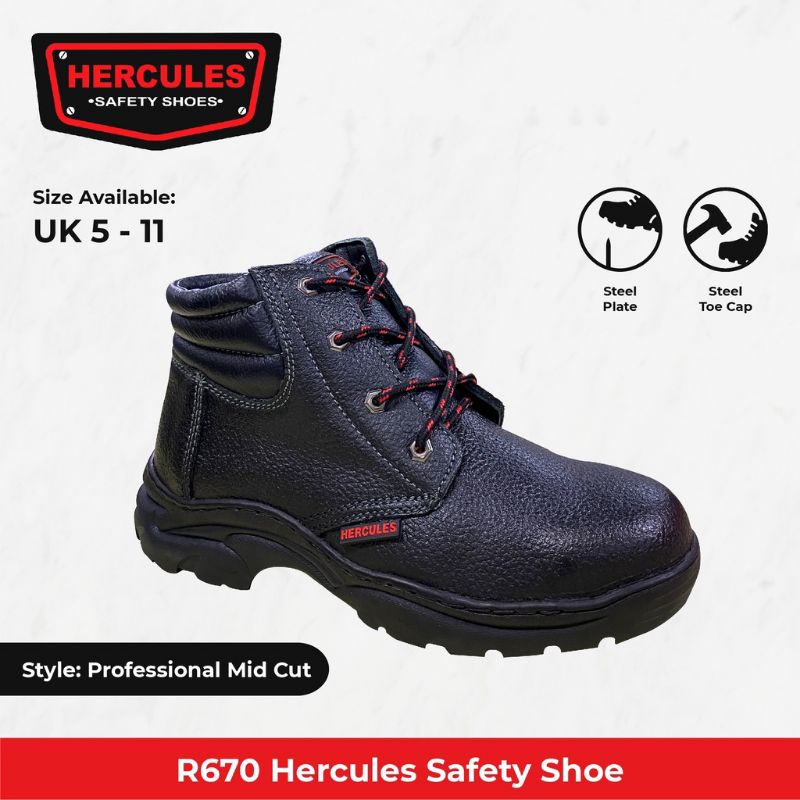Hercules R670 Mid Cut Safety shoes Kasut Keselamatan | Shopee Malaysia