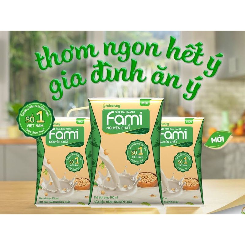 Sua Dau Nanh Fami Nguyen Chat Fami Soy Milk 1 pack 200ml | Shopee Malaysia