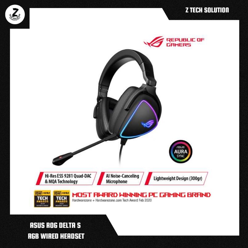 Asus ROG Delta S | USB-C RGB Gaming Headset with Hi-Res ESS Quad-DAC ...