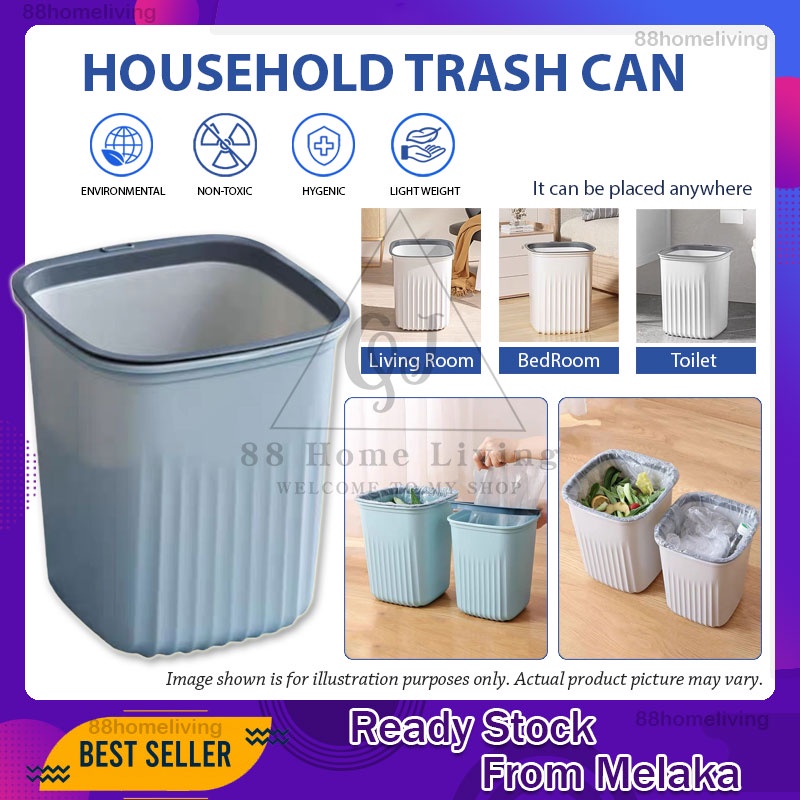 Nordic Plastic Trash Can Garbage Dust Bin Storage Bucket Paper Basket ...