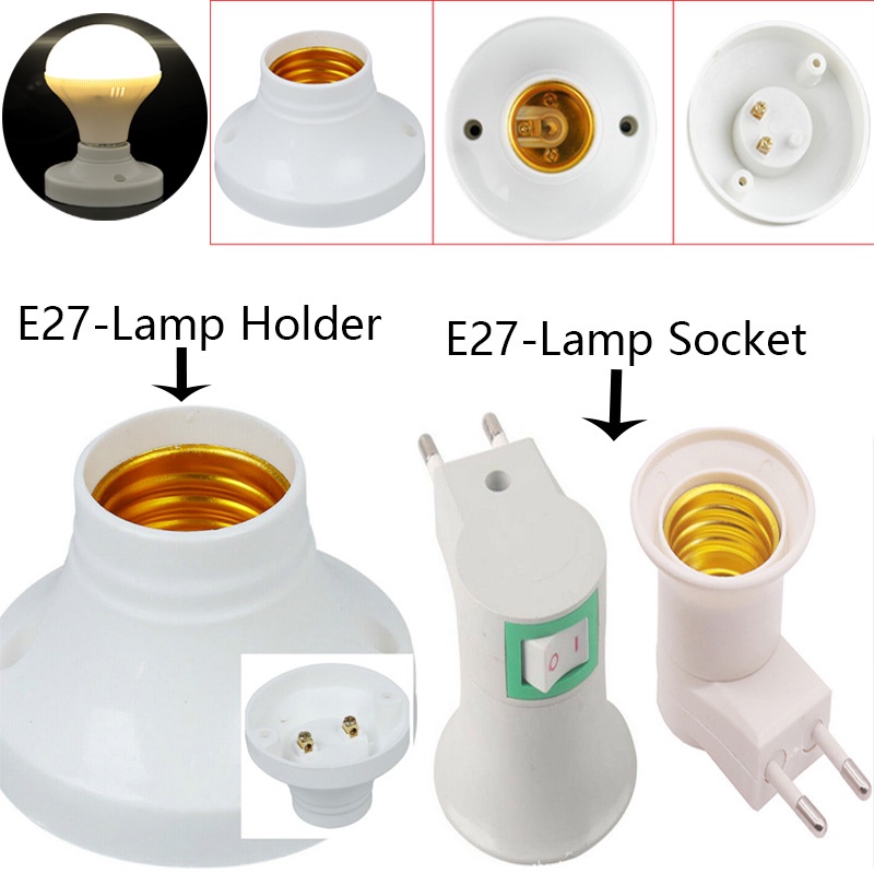 1pcs E27 Edison Screw Cap Socket White Ceiling Light Lamp Bulb Fixing ...