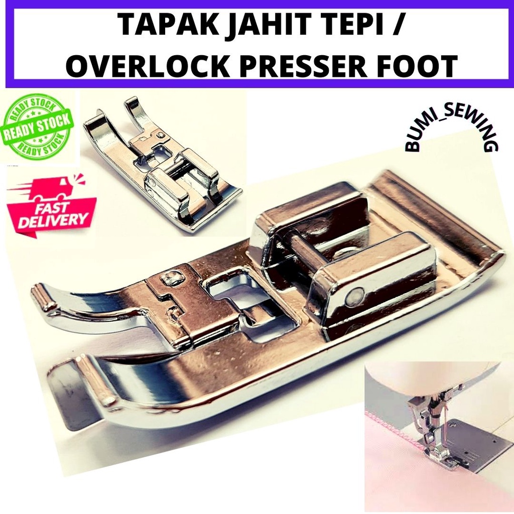TAPAK JAHIT TEPI / OVERLOCK PRESSER FOOT FOR PORTABLE MACHINE | Shopee ...
