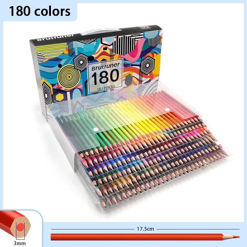 Brutfuner 180 Colors Oil Pencils Set 48/72/120/180 Colors Professional ...