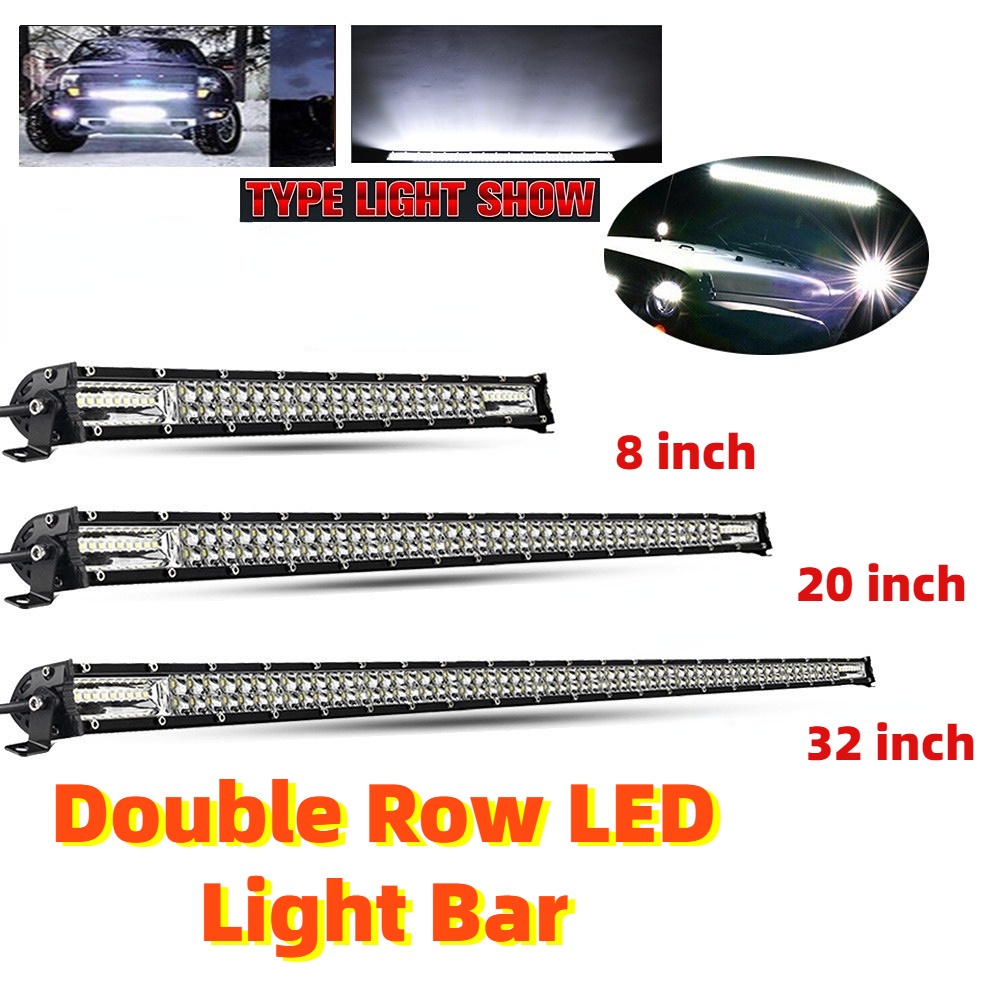 Double Row 8/20/32 Inch LED Light Bar Adjustable Offroad Led Bar Combo ...