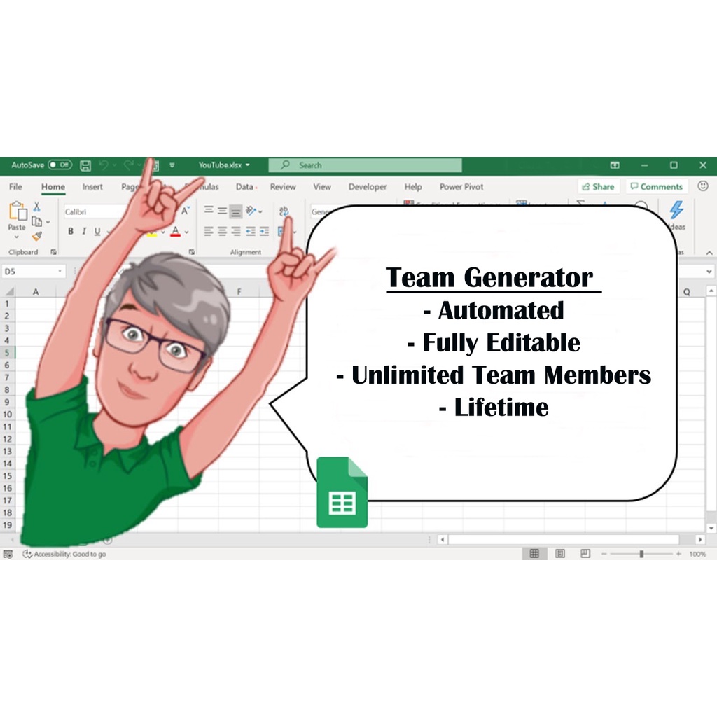 Automated Team Generator Excel Template ( Fully Editable) | Shopee Malaysia