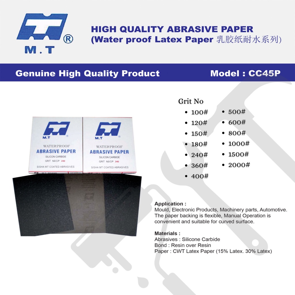 MT Waterproof Abrasive Sand Paper | Kertas Pasir | Sanding Paper | 砂纸 ...