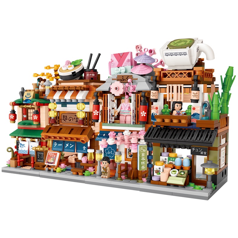 LOZ1653 is compatible with Lego Japanese style hot spring house and kimono house. Street view ...