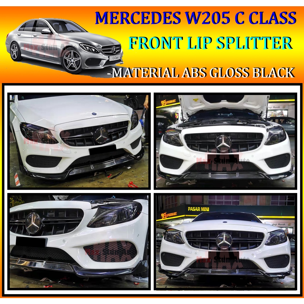 MERCEDES MERS BENZ W205 C CLASS C200 C180 C250 C300 15-18 FRONT LIP ...