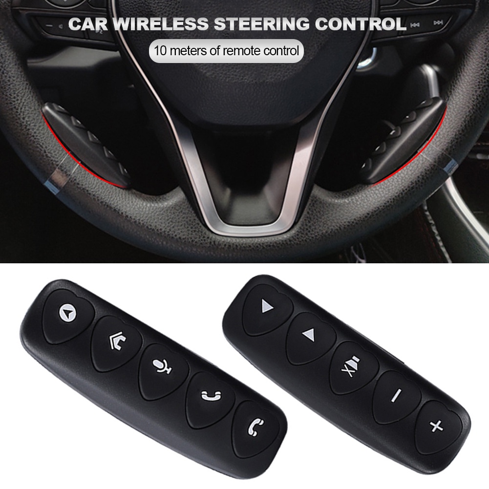 2Pcs Multifunction Car Steering Wheel Remote Control Luminous Wireless ...