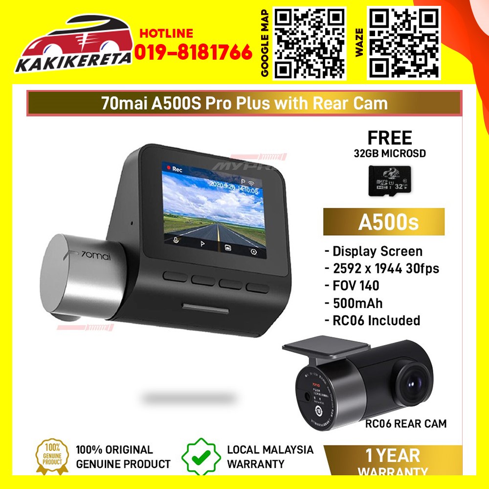 70mai A500S Pro Plus 1944P Dashcam Built-in GPS Cam Car DVR Camera ...