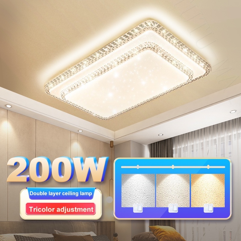 Ceiling Light Modern 200w Down Light Led Ceiling Lights Double Lampu ...