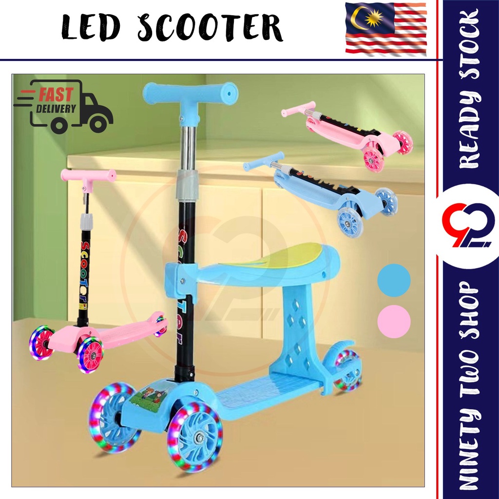 Kids Cartoon Scooter Foldable Wheels Adjustable Height Skuter Mainan ...