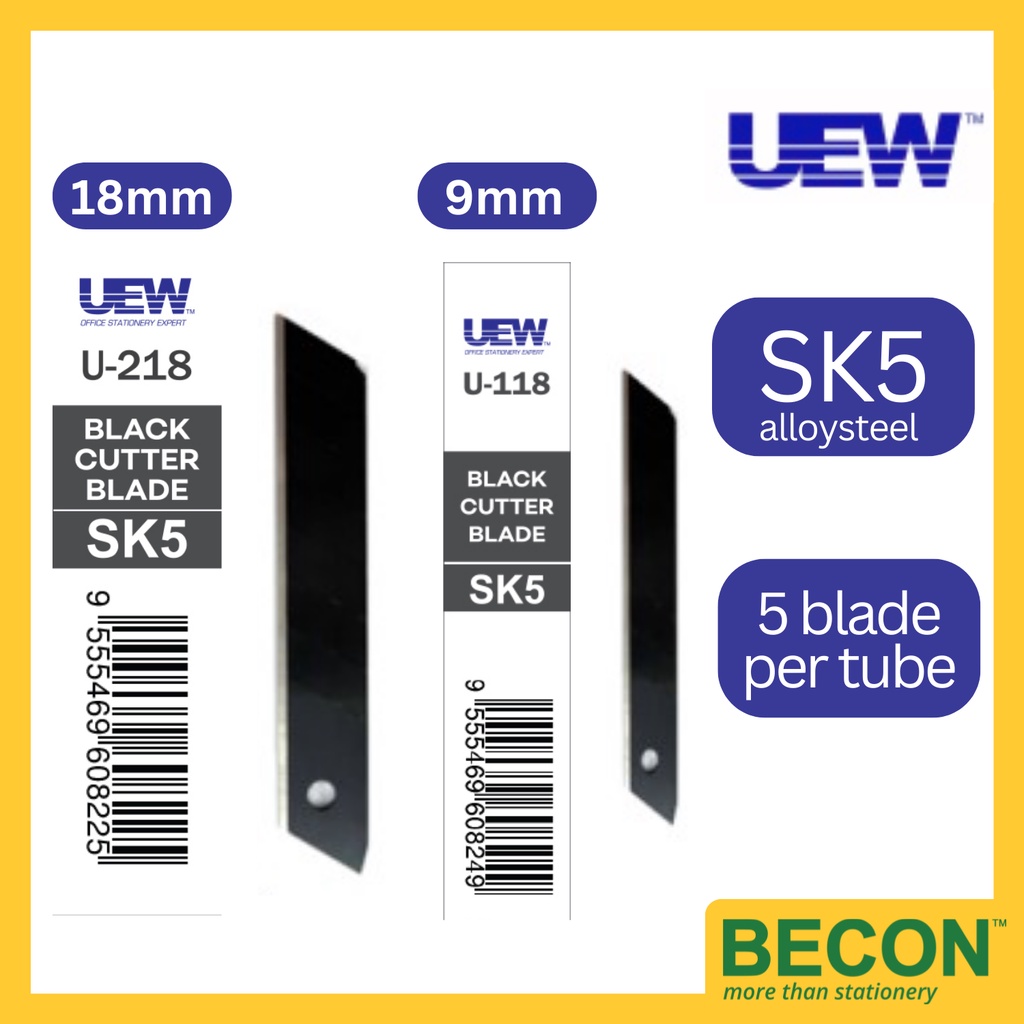 UEW SK5 Black Cutter Blade 9mm (S)18mm (L) [5 Blade/Tube] | Shopee Malaysia
