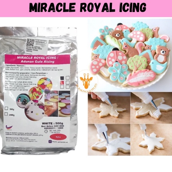 [READY STOCK] MyIce Miracle Royal Icing Powder 500g/ Adunan Gula Aising ...