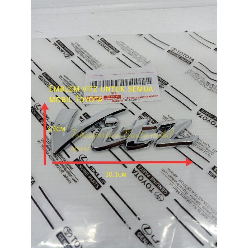Logo Emblem Toyota Vitz Krome letter sticker Emblem for all Toyotas ...