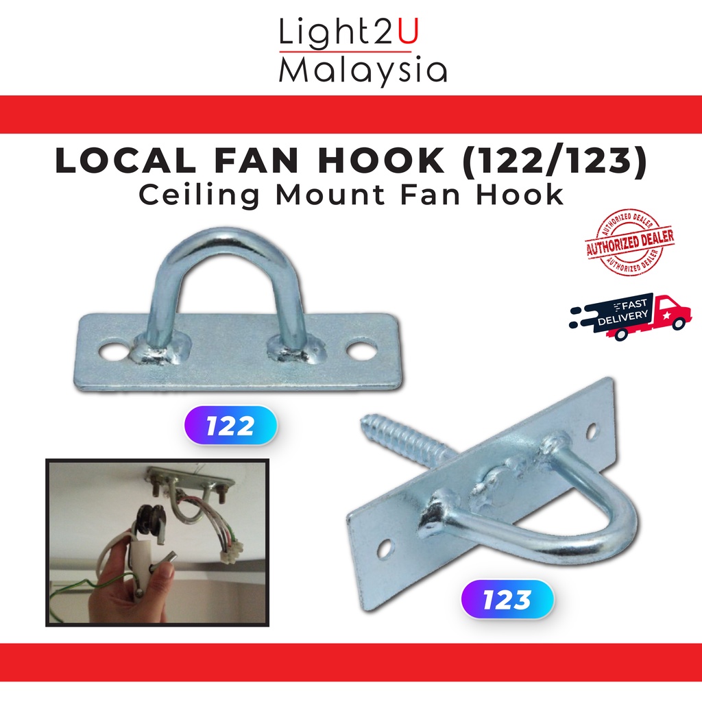LOCAL FAN HOOK (122/123)/Ceiling Mount Fan Hook, Kipas Gantung | Shopee ...