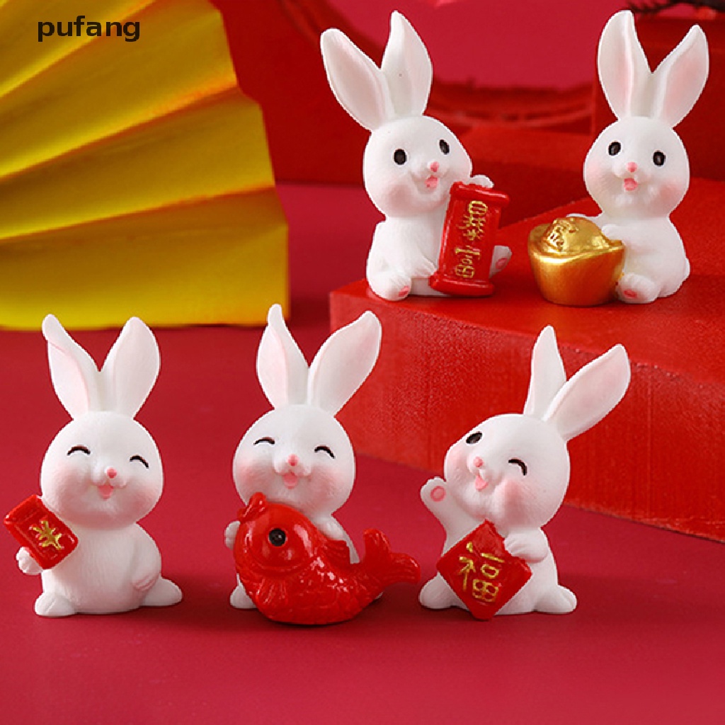 pu Miniature Rabbit Chinese New Year of the Rabbit Micro Landscape DIY ...