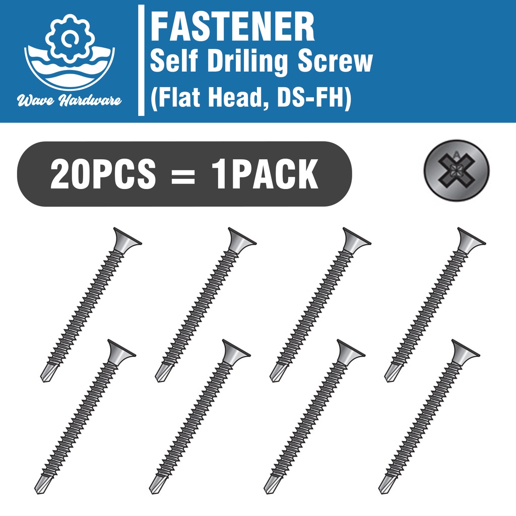 Self Drilling Screw / Skru Tebuk Besi (Metal /Aluminium /Awning, Flat ...