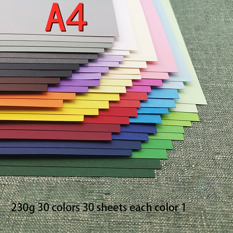 A4 Size 230g Color Thick Cardboard 30 Colors Kindergarten Handmade ...