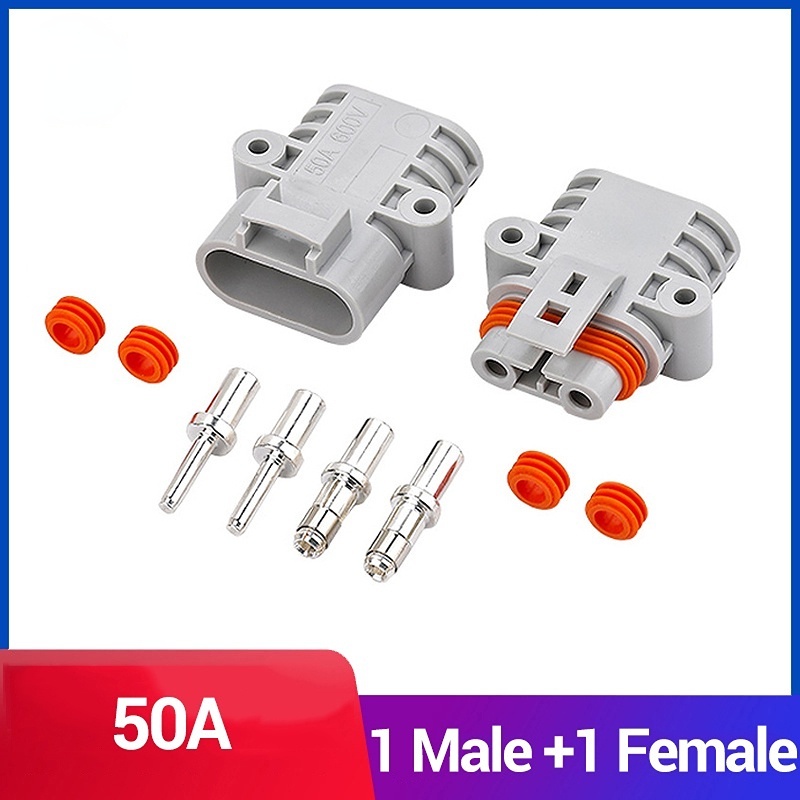 24V/12V high power car lithium battery plug 1 Male and 1 Female 50A ...
