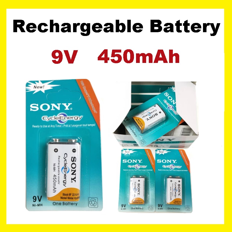 Authentic Imported Sony 9V Rechargeable Batter Block 6F 22 8.4V Ni-MH ...