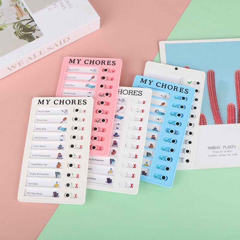 Kids Self-discipline Card Daily Task Planning Board Reusable Chores Checklist Board Wall Hanging ...