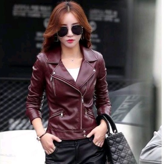 Jesica rock n roll women's leather jacket | Shopee Malaysia