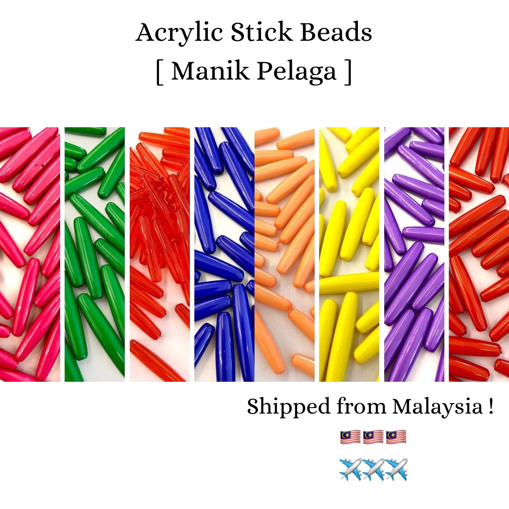 Acrylic Stick Pelaga Beads - 500Gm [ Manik Stick Pelaga 500G ] | Shopee ...