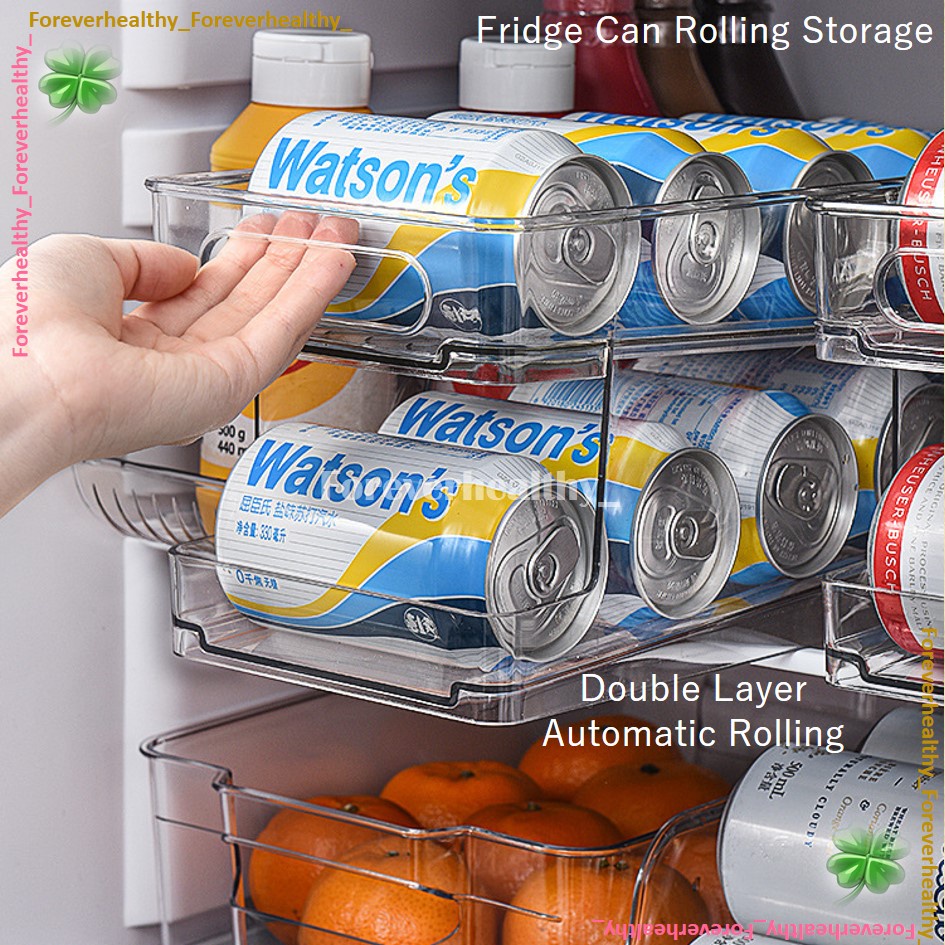 Stackable Double-Layer Fridge Beverage Soda Can Storage Organizer ...
